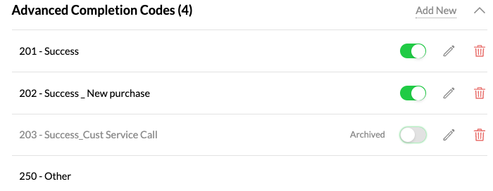 Creating Advanced Completion/Success Codes